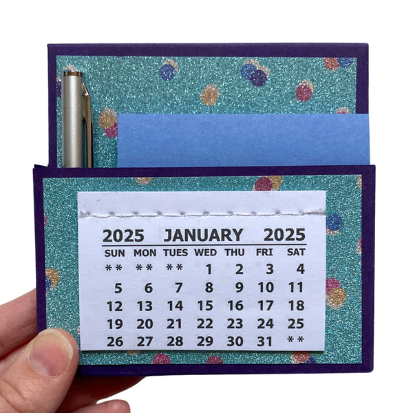 Glam Glitter Dots 2025 Desk Calendar – PartyHappier