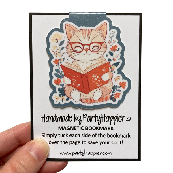 Reading Cat Magnetic Bookmark – PartyHappier